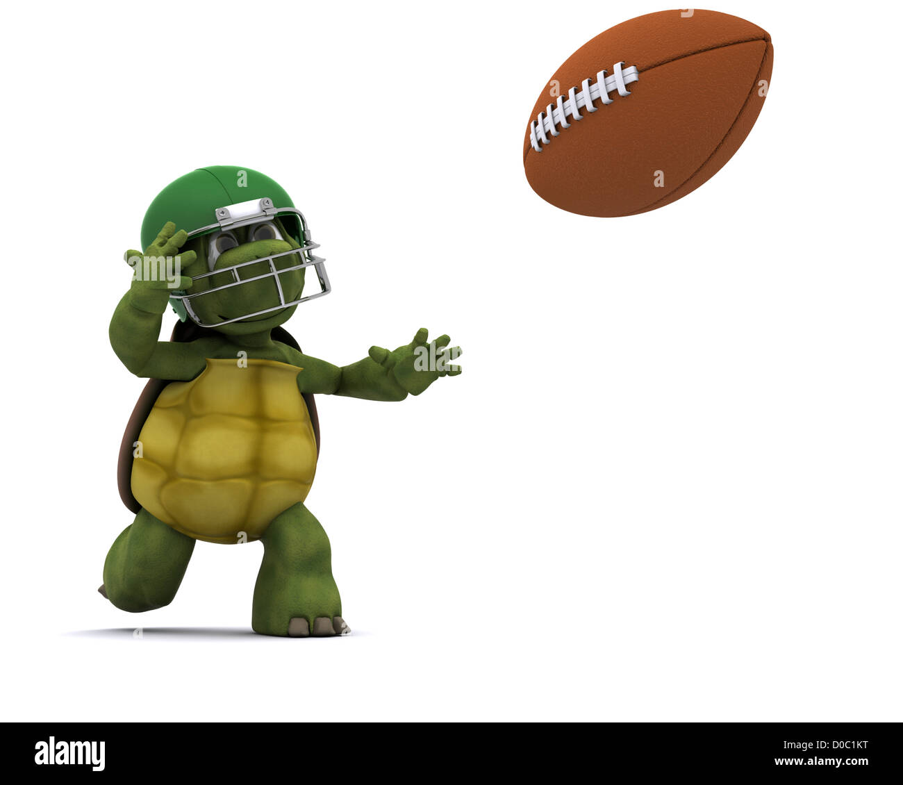 3D Render of a Tortoise throwing an american football Stock Photo - Alamy