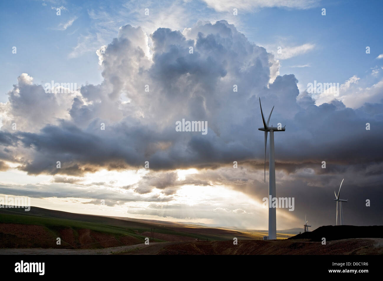 Wind Towers in a Thunderstorm Stock Photo - Alamy
