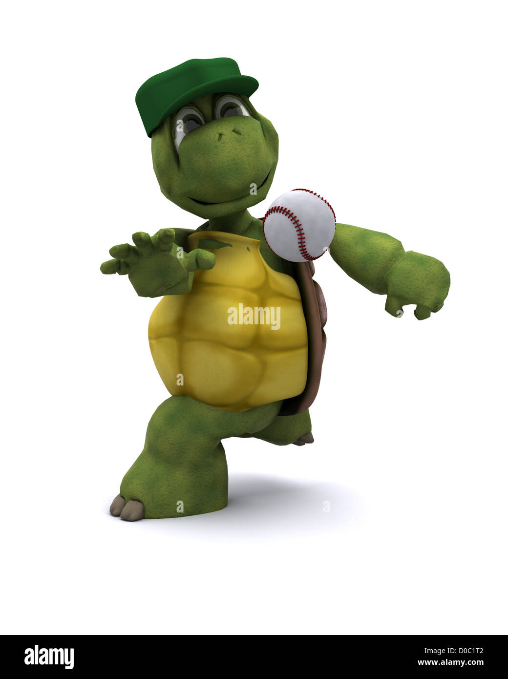3D Render of a Tortoise playing baseball Stock Photo - Alamy