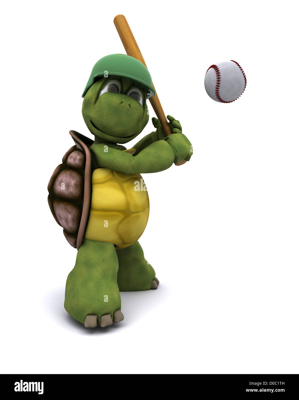 3D Render of a Tortoise playing baseball Stock Photo - Alamy