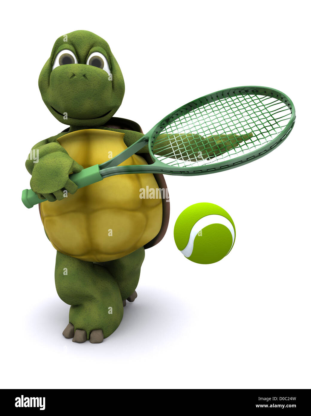 3D render of a tortoise playing tennis Stock Photo - Alamy