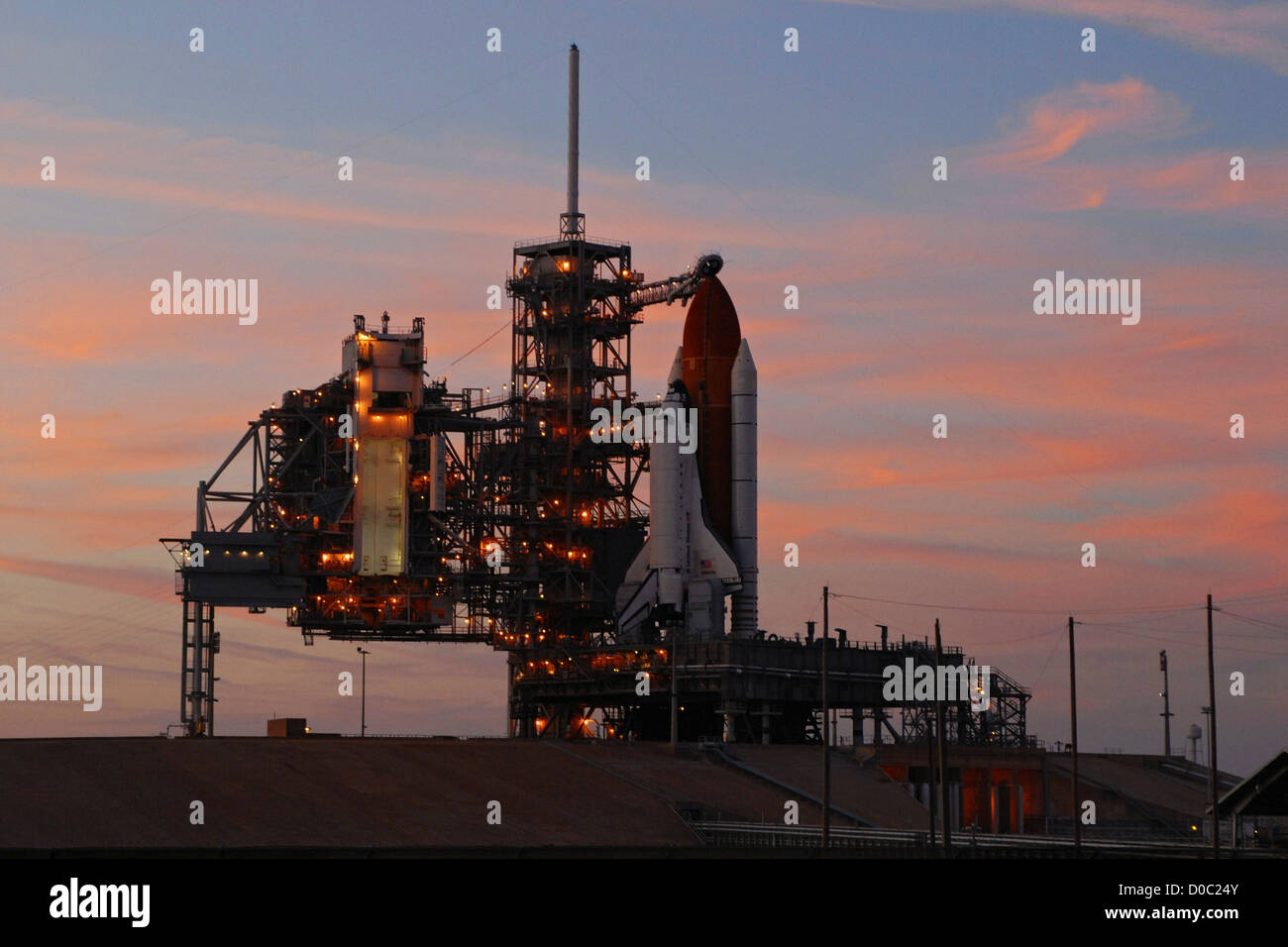 Space Shuttle Atlantis at Sunset Before STS-122 Stock Photo - Alamy