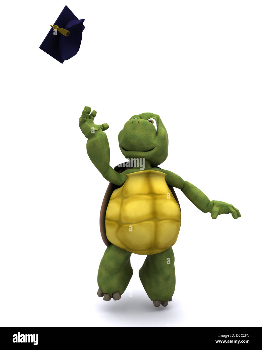 3d render of a tortoise celebrating graduation Stock Photo - Alamy