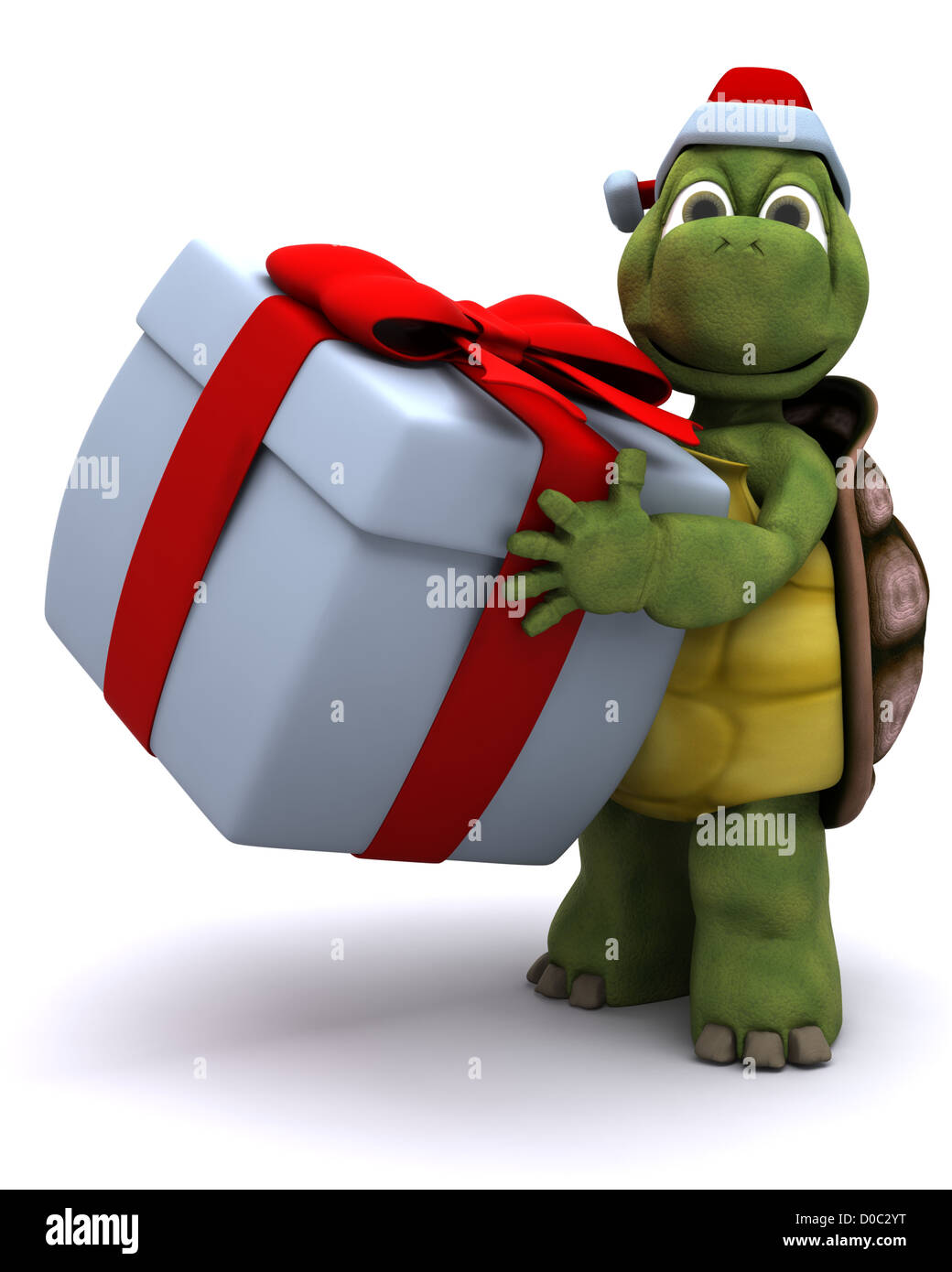 3D render of a tortoise santa character Stock Photo - Alamy