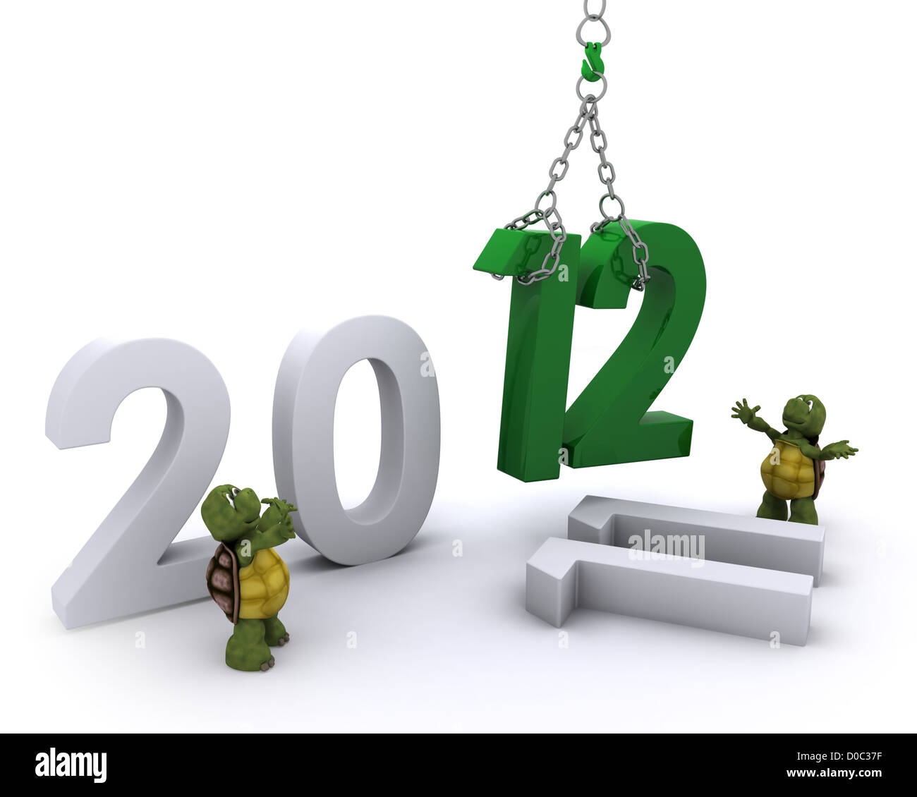 3D render of a Tortoise Bringing the new year in Stock Photo - Alamy