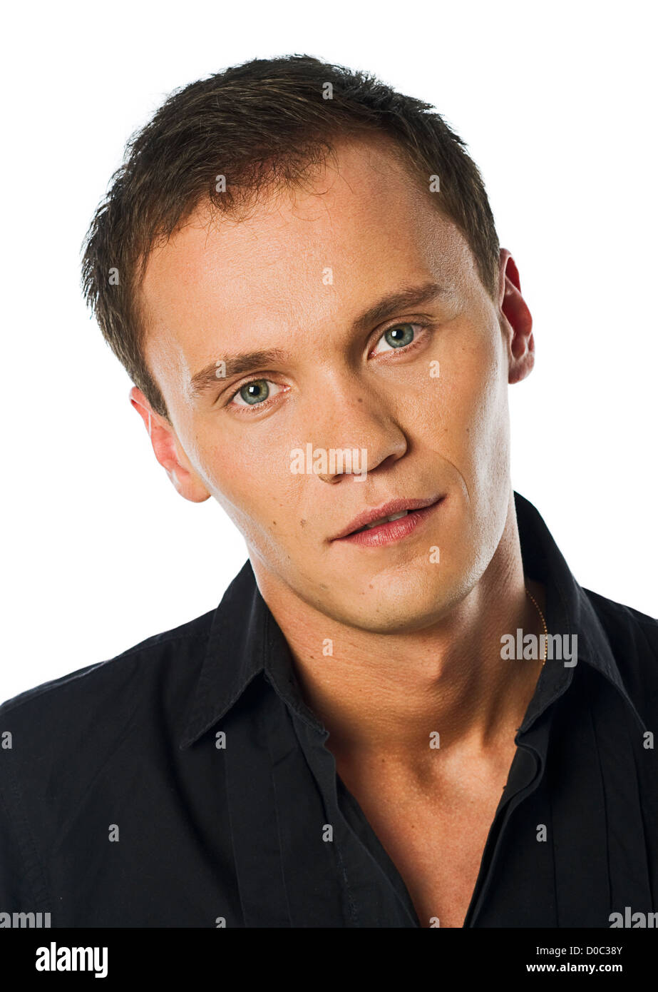 young man looking studio portrait Stock Photo - Alamy