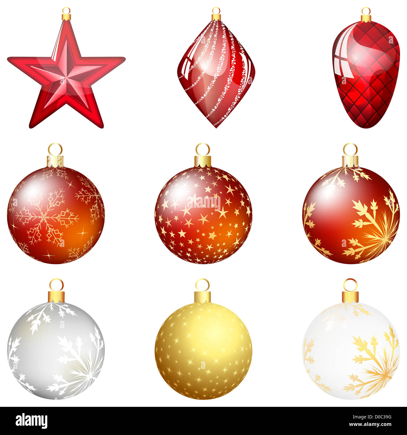 Set of Christmas (New Year) balls. EPS 10 vector illustration with ...