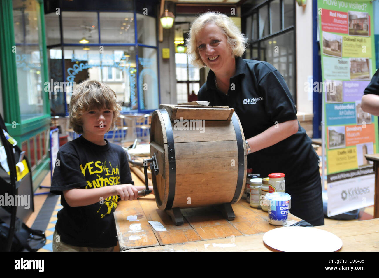 Butter making demonstration Stock Photo - Alamy