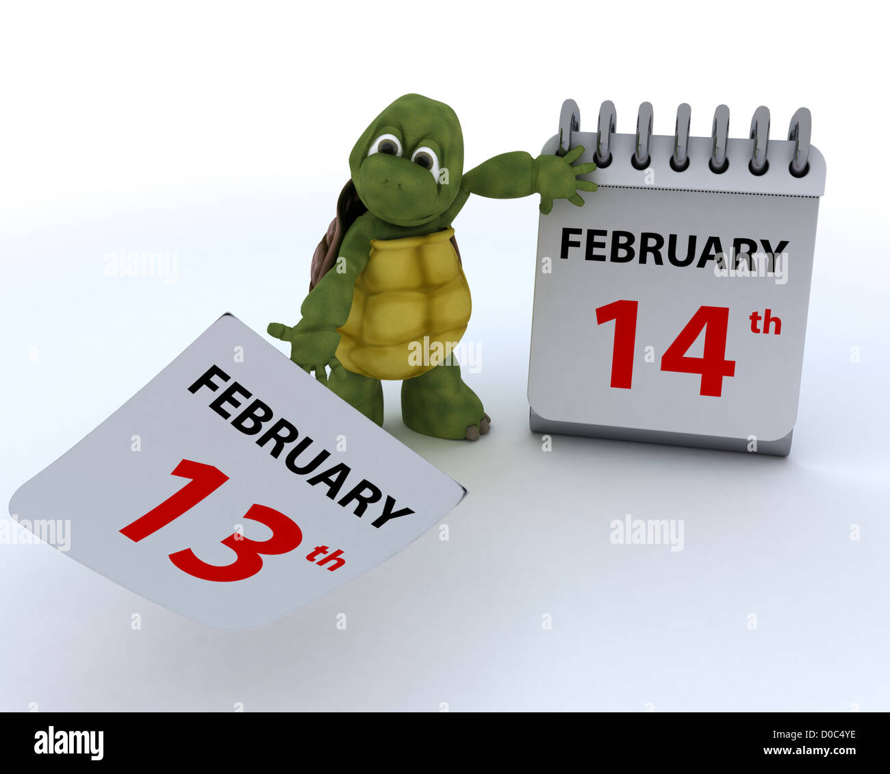 3D render of a tortoise with a calendar Stock Photo - Alamy