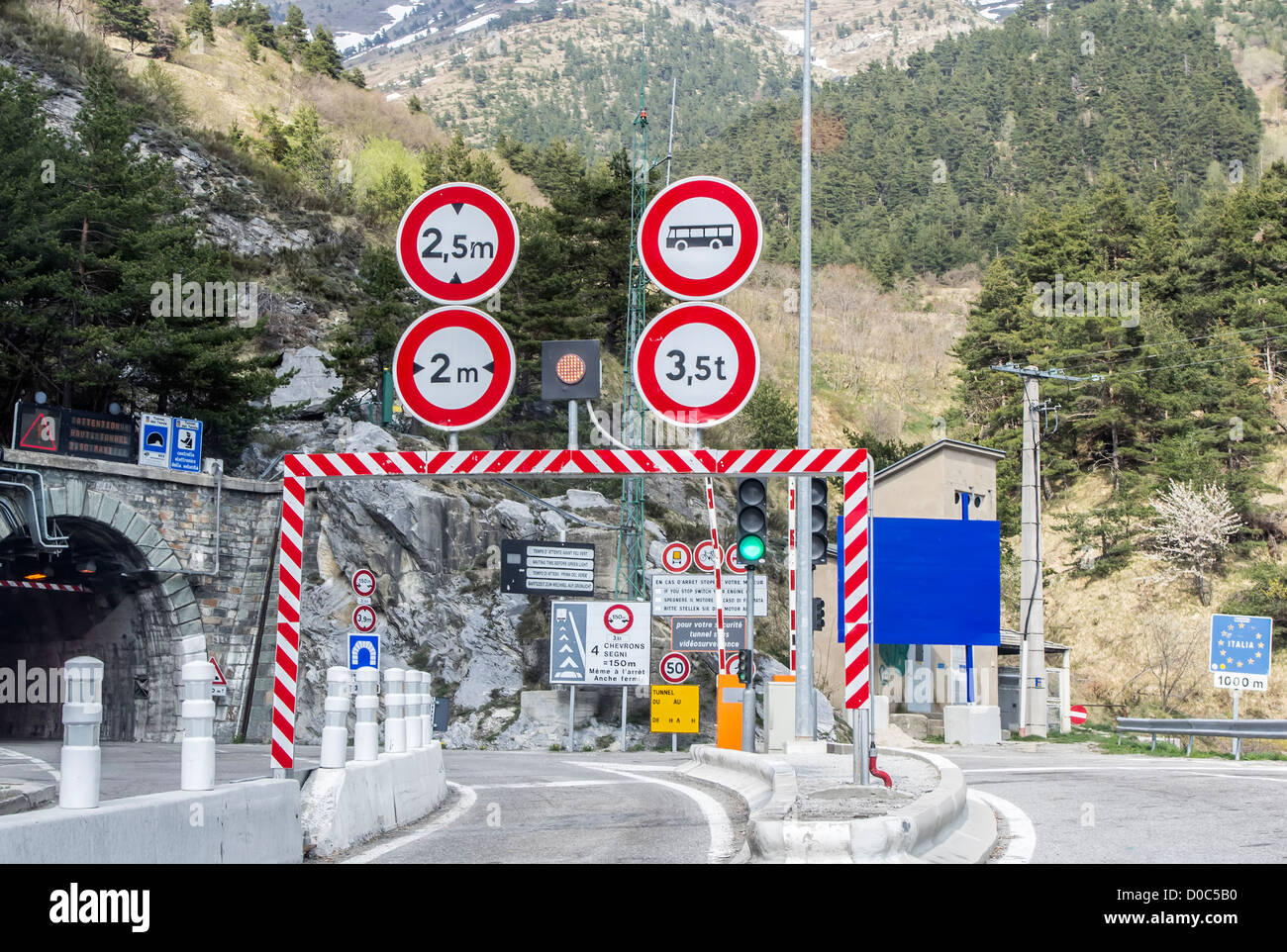Tunnel with warning sign hi-res stock photography and images - Alamy