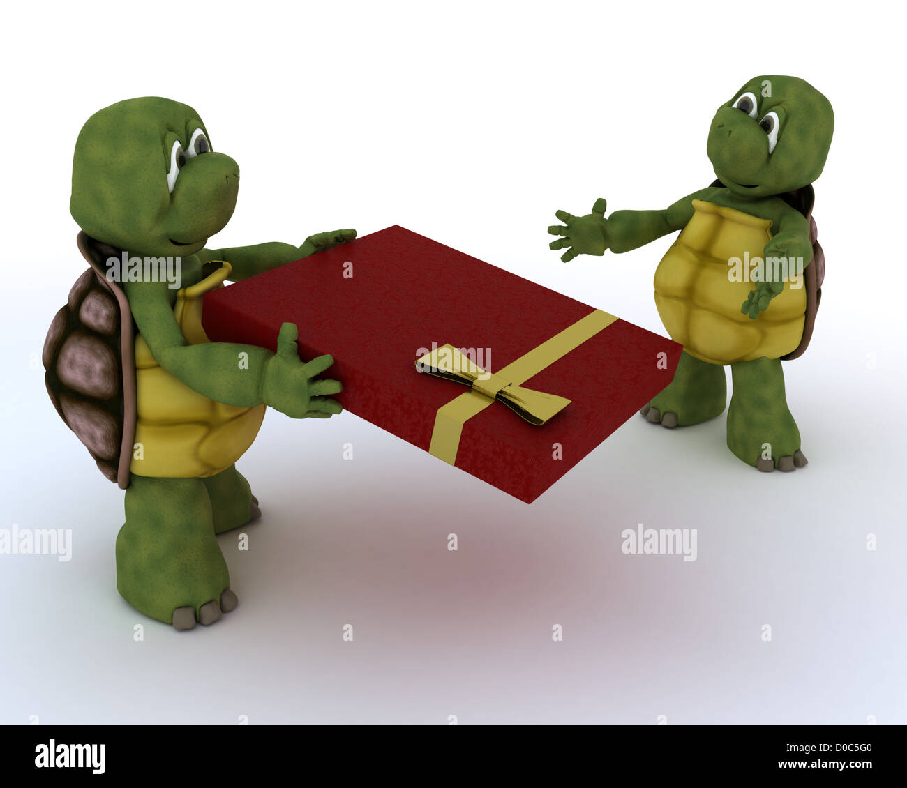3D render of a tortoise with romantic gift Stock Photo - Alamy
