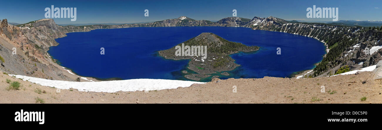 Panorama Crater Lake National Park. Crater Lake is caldera formed ...