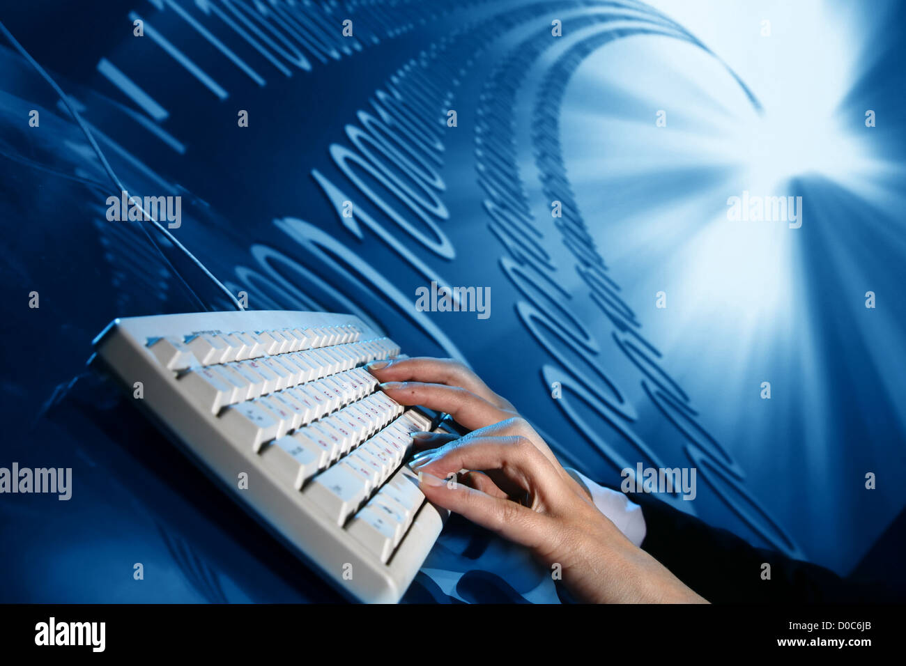 businessman input data information on keyboard Stock Photo - Alamy