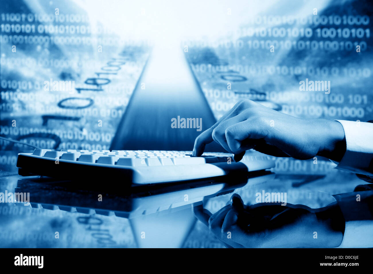 businessman input data information on keyboard Stock Photo - Alamy