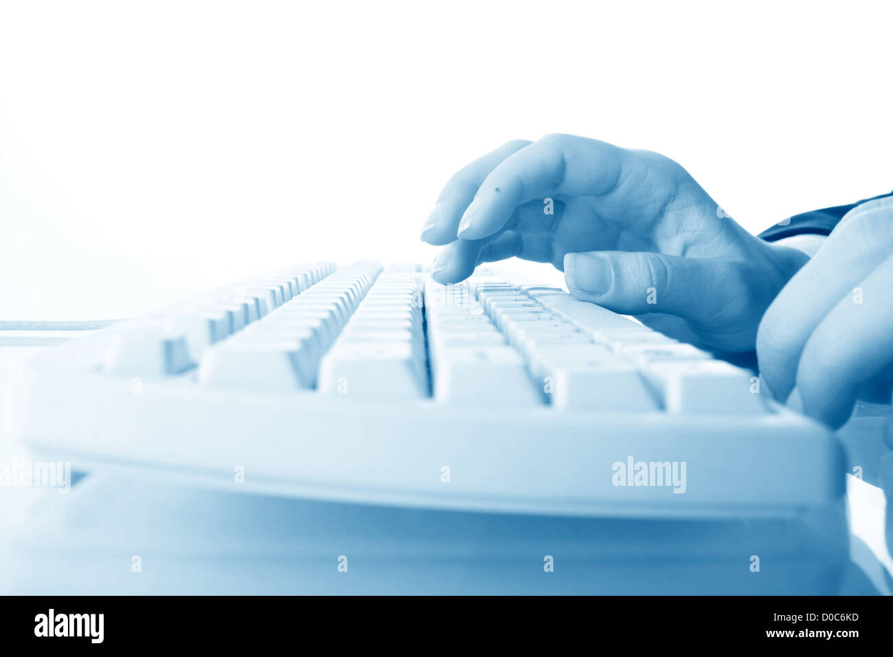 girl hands typing on keyboard macro close up Stock Photo - Alamy