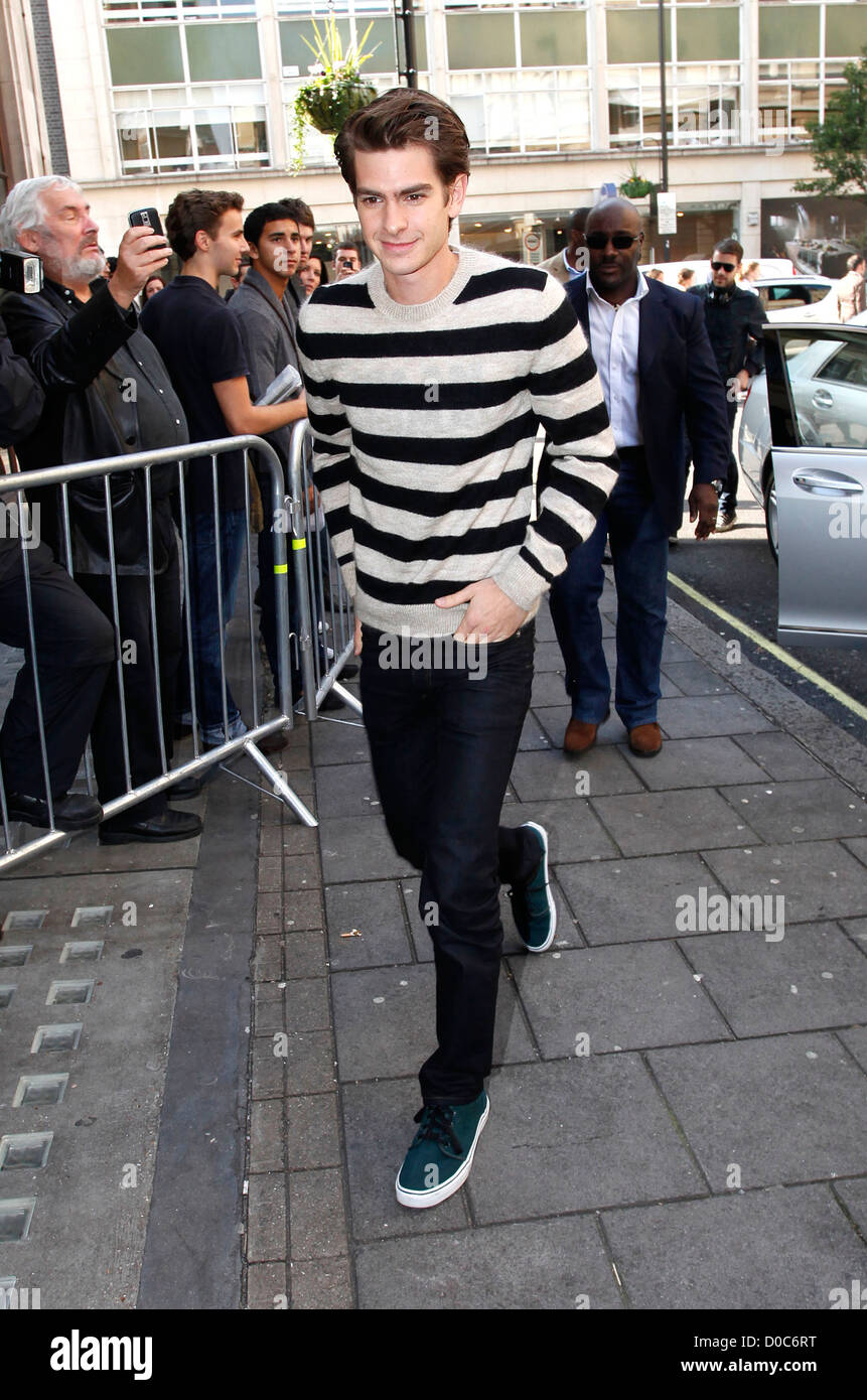Andrew Garfield arriving at Radio 1 London, England Stock Photo - Alamy
