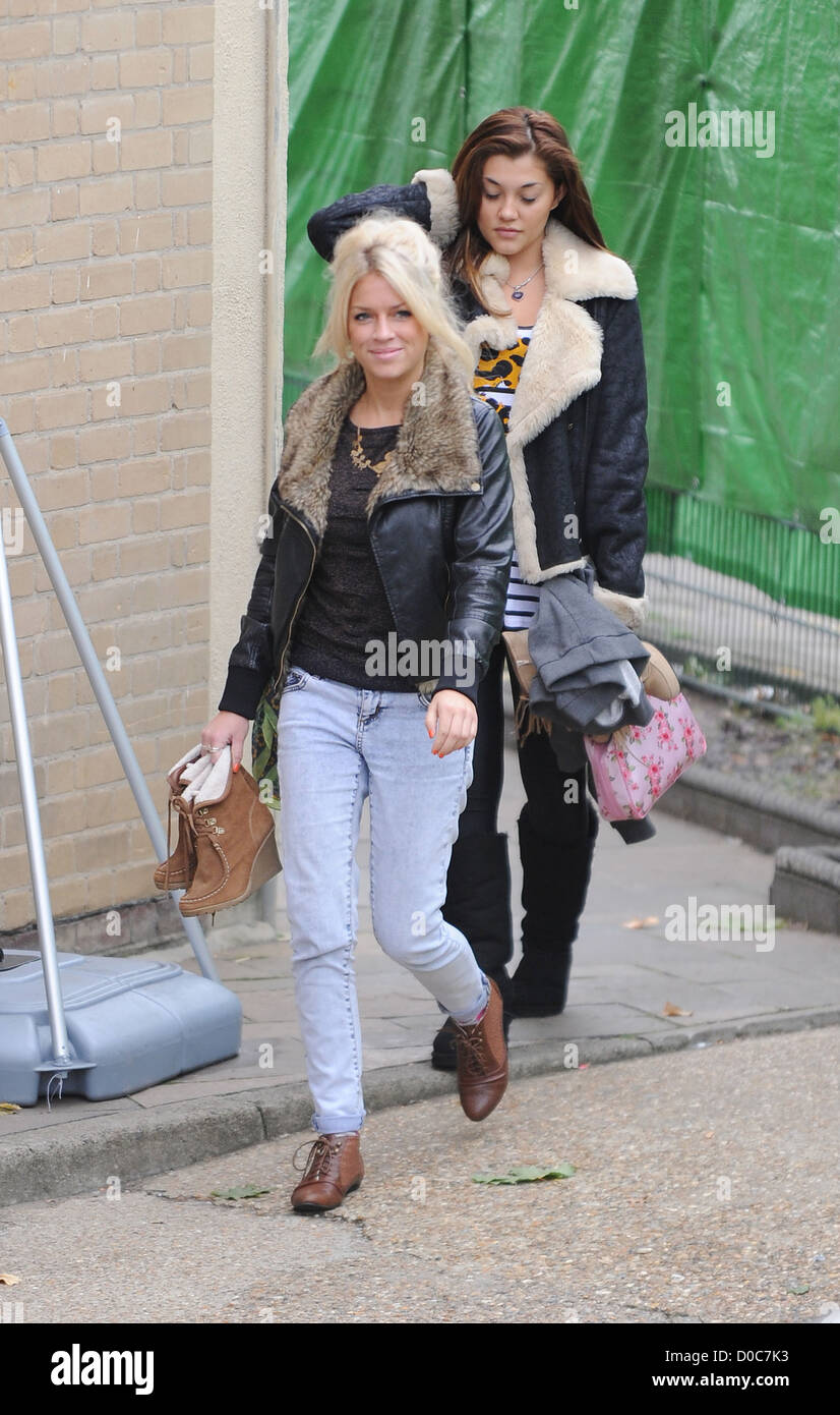 X Factor finalists Sophia Wardman and Geneva Lane arriving at the ...