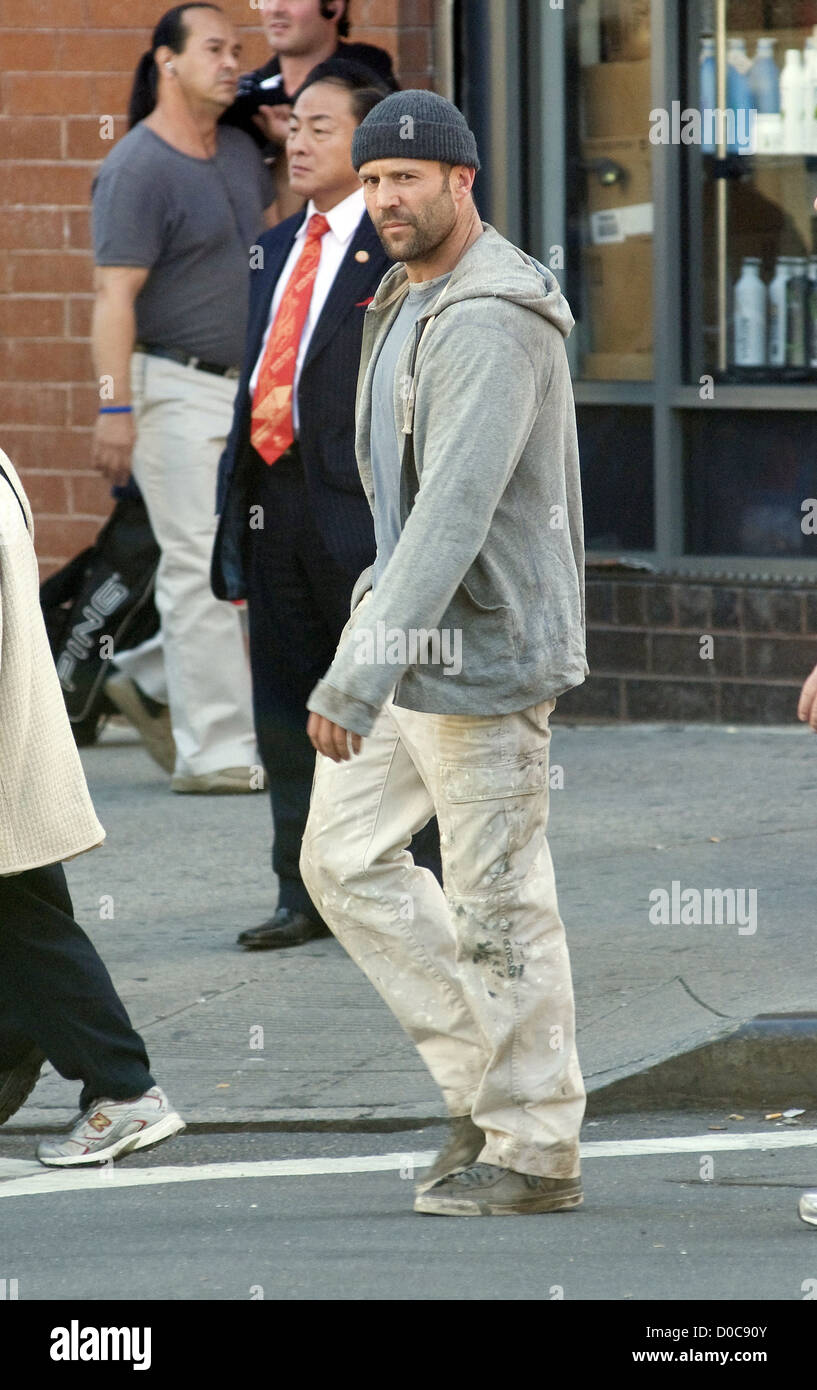 Jason Statham Jason Statham filming 'Safe' on location in Manhattan New ...