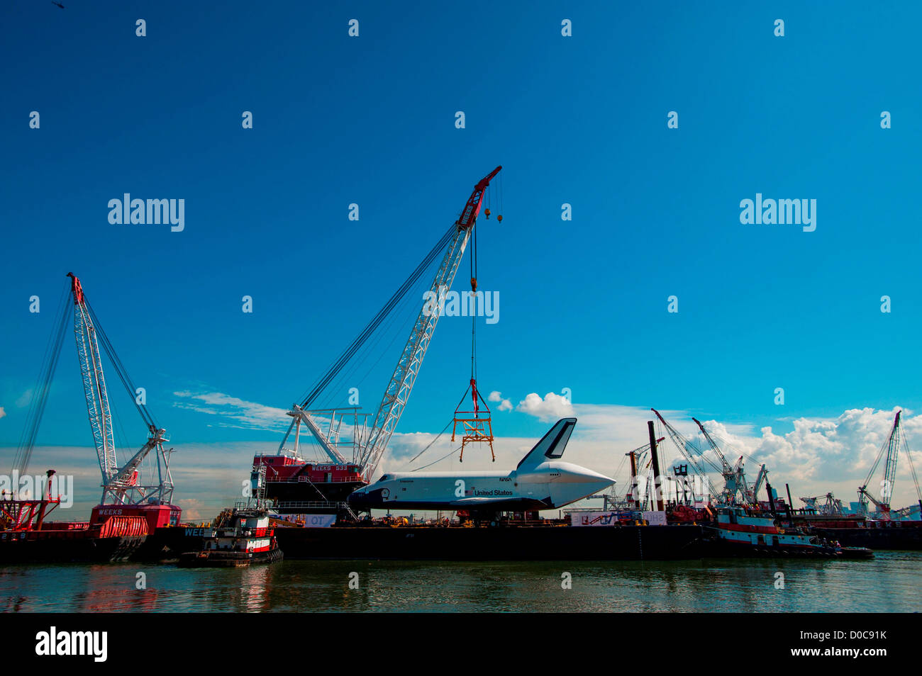 The Space Shuttle prototype Enterprise departs Bayonne after overnight ...