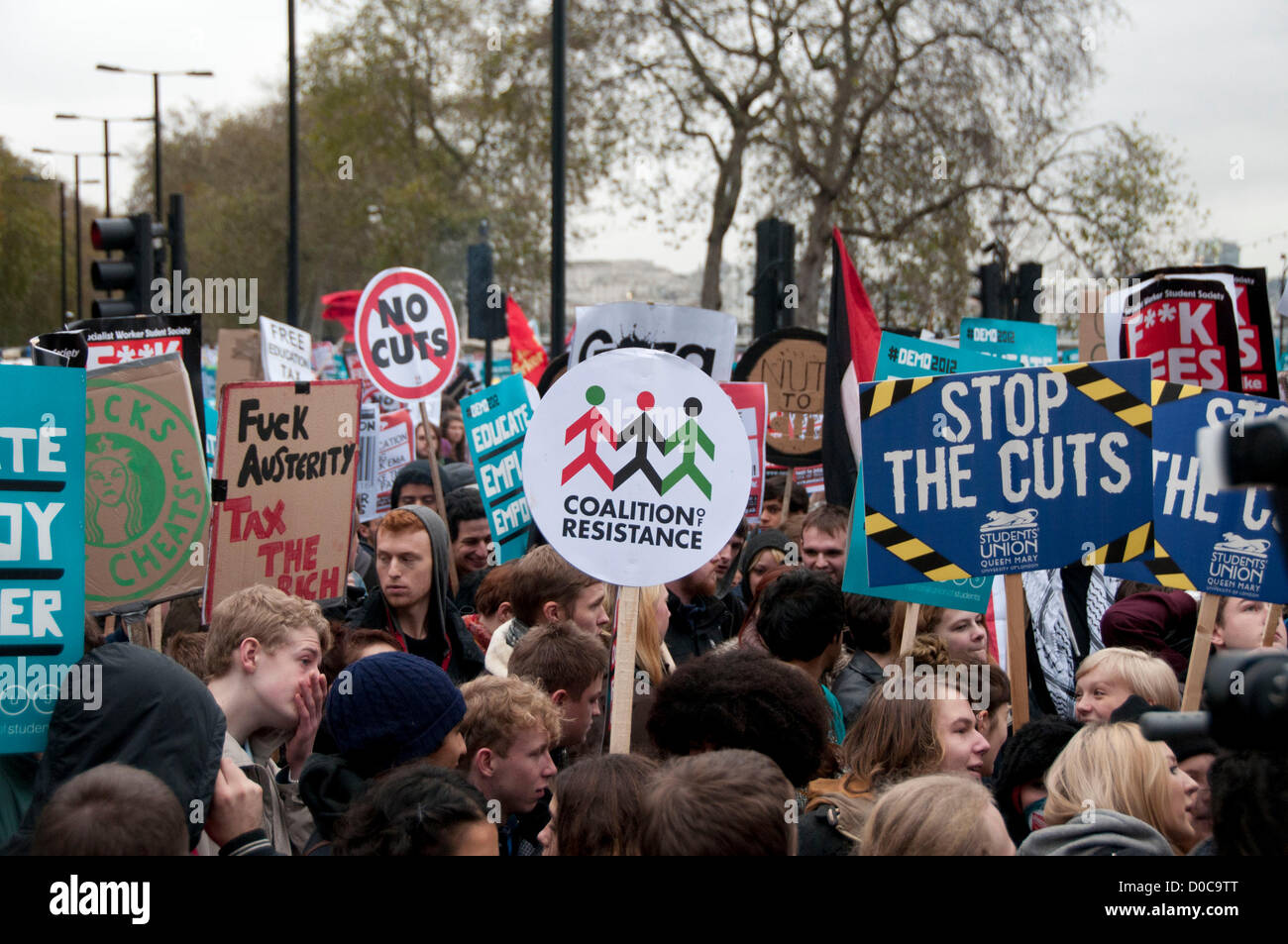Student protest uk placards fees hi-res stock photography and images ...