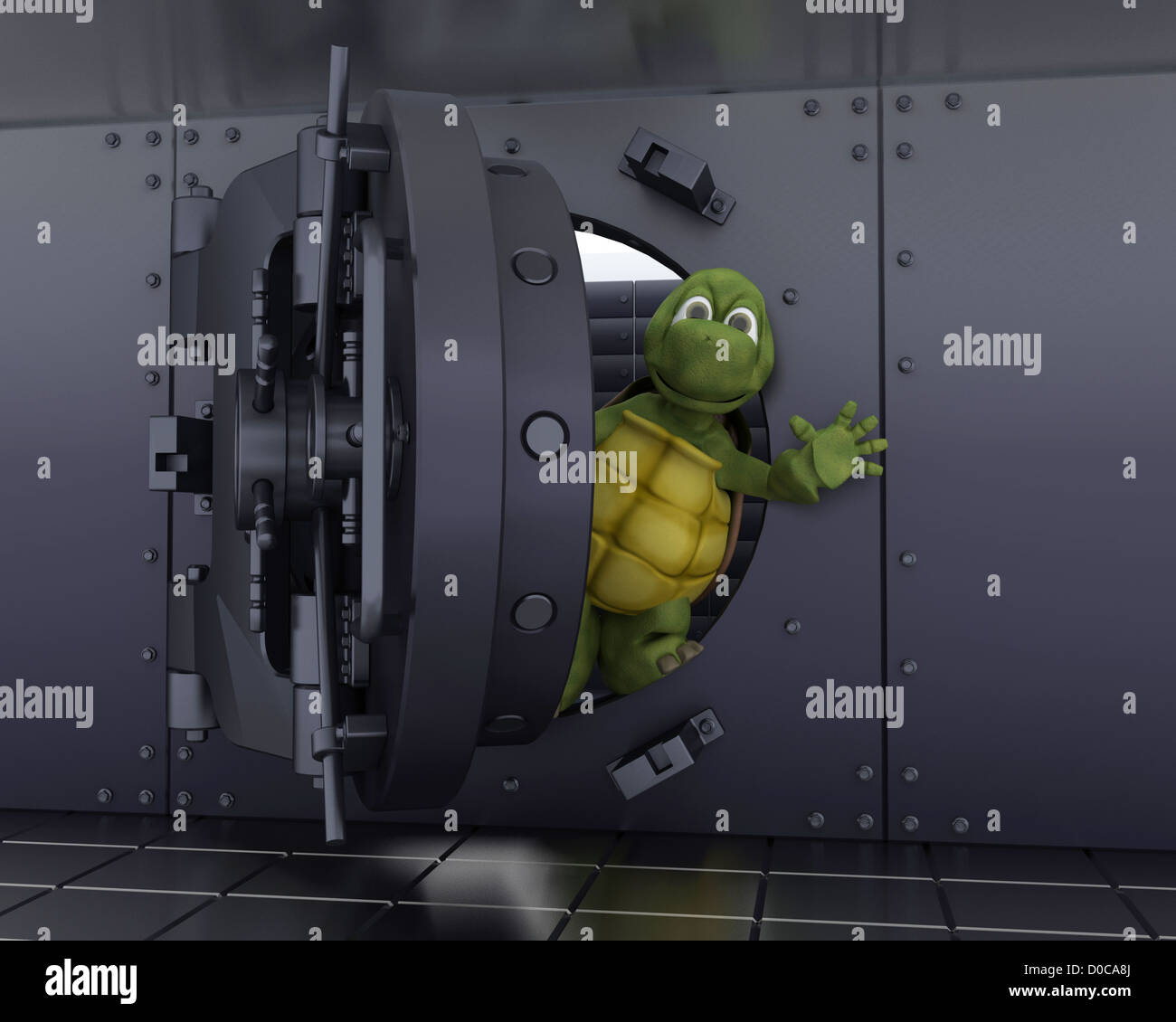 3D render of a tortoise in a bank vault Stock Photo - Alamy