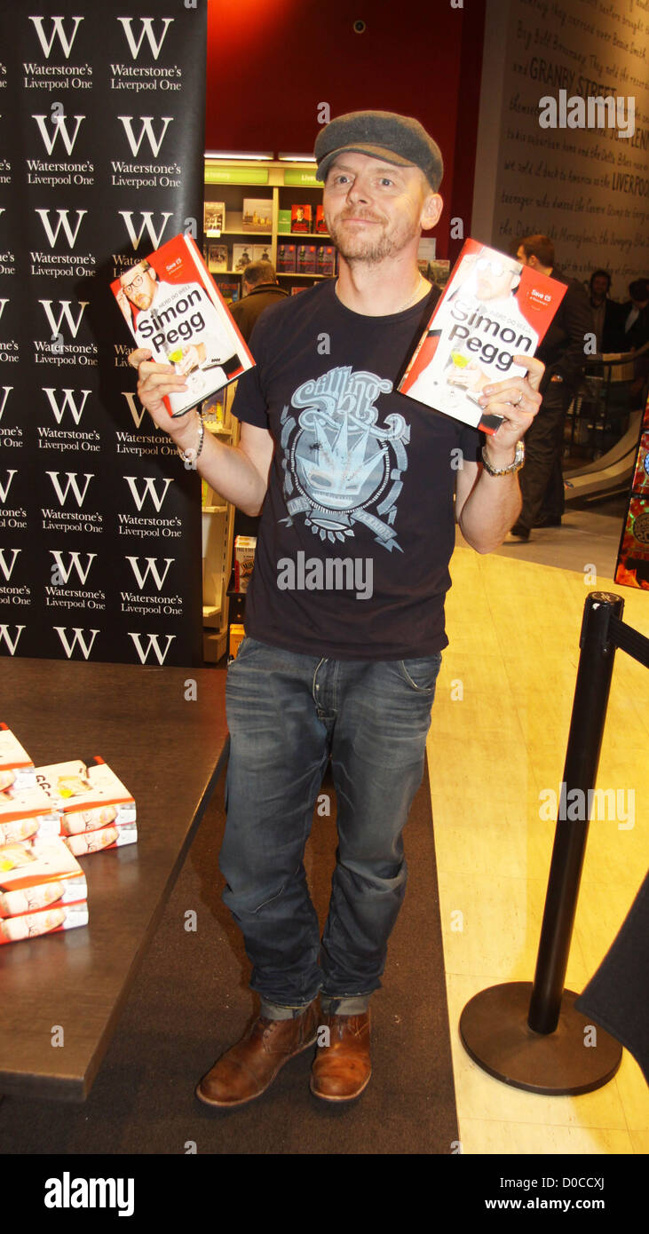 Simon Pegg signs copies of his new book 'Nerd Do Well' at Waterstones ...