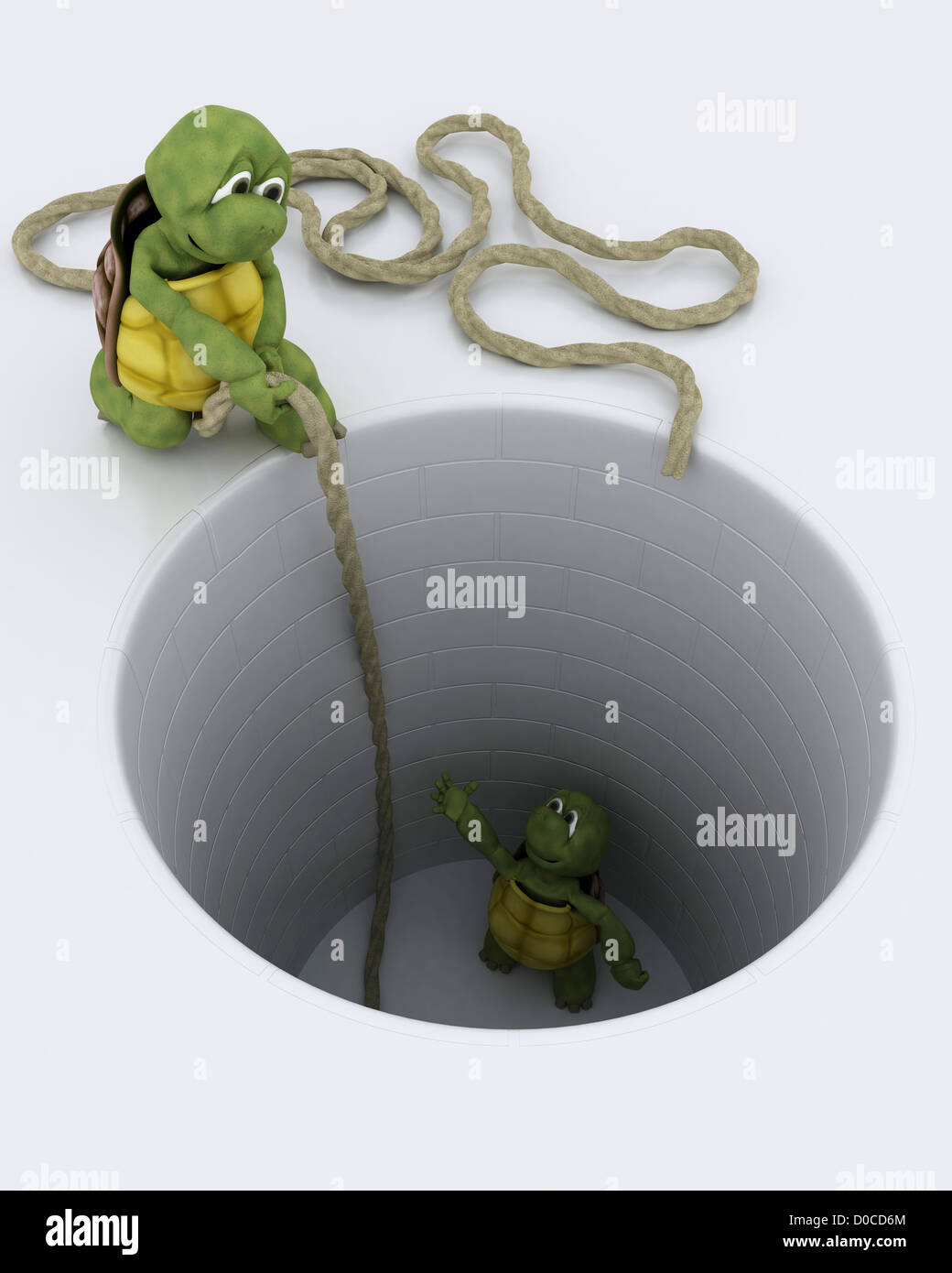 3D Render of a Tortoise trapped in a hole Stock Photo - Alamy