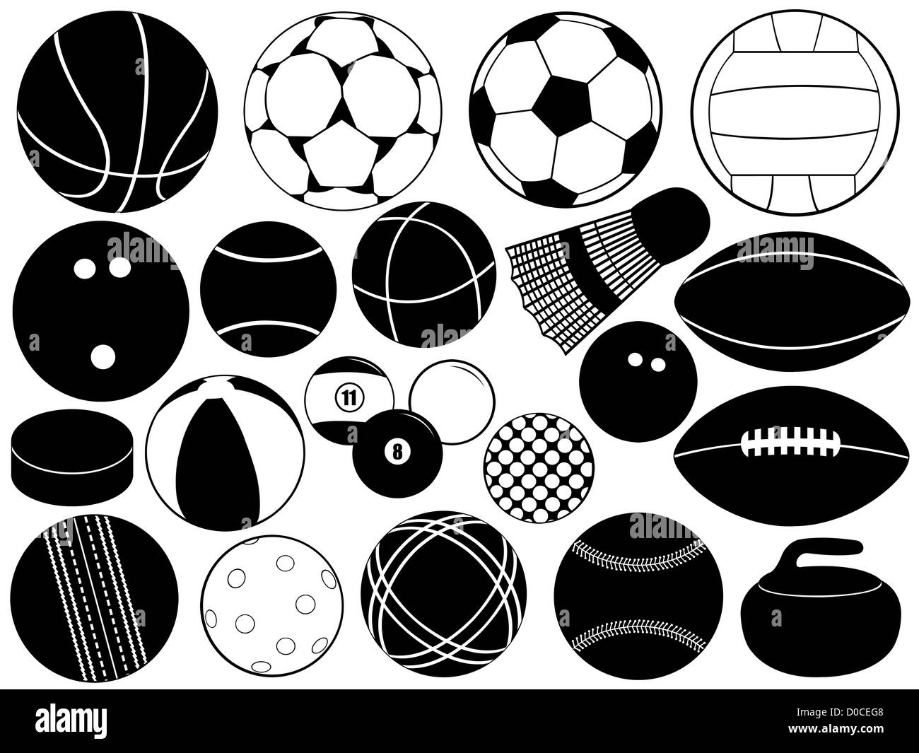 Different Game Balls Stock Photo - Alamy