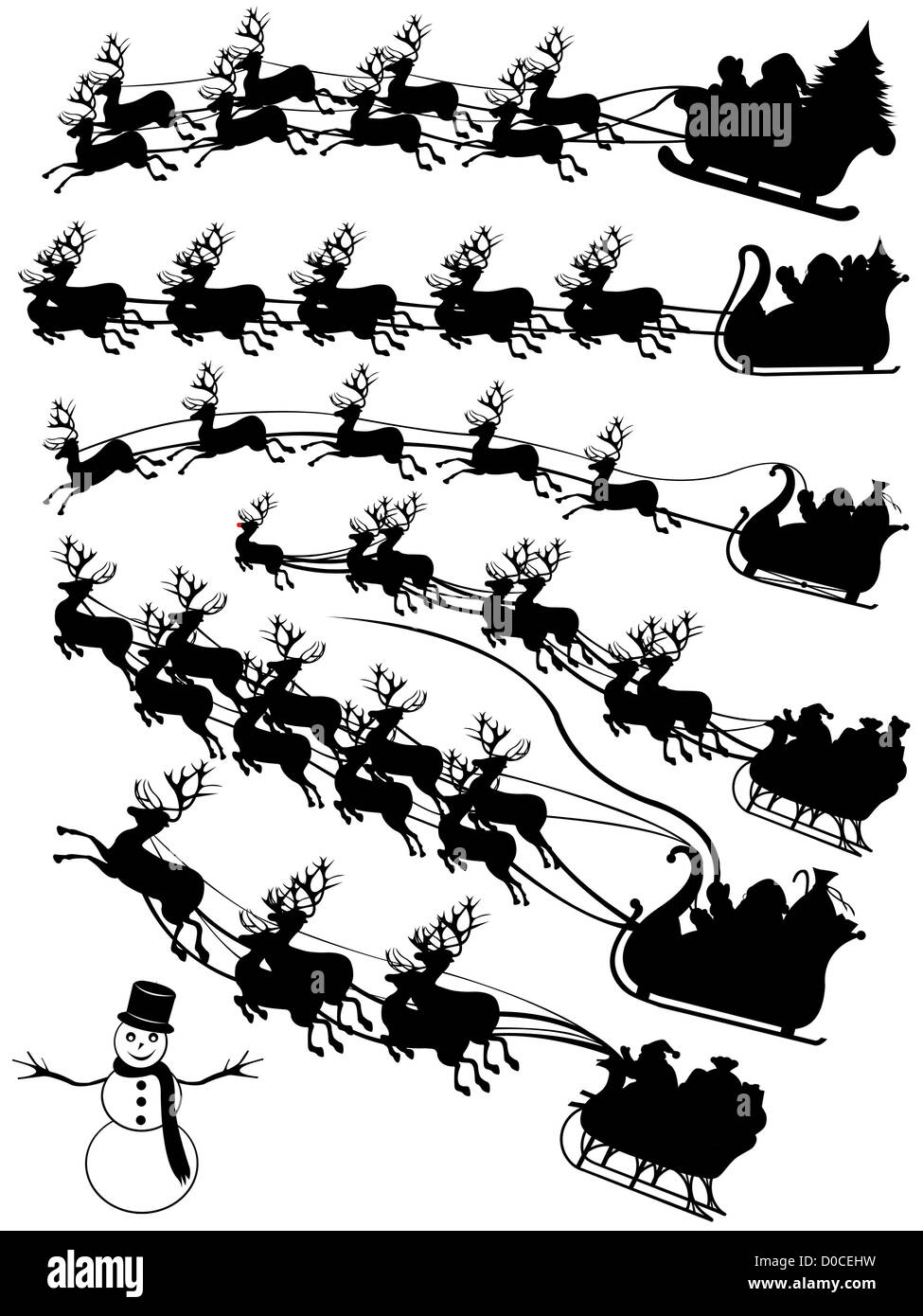 Deer santa claus animal Black and White Stock Photos & Images - Alamy