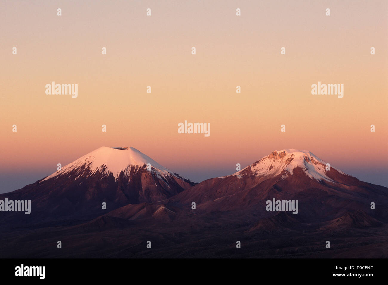 Andean Volcanoes at Dawn Stock Photo - Alamy