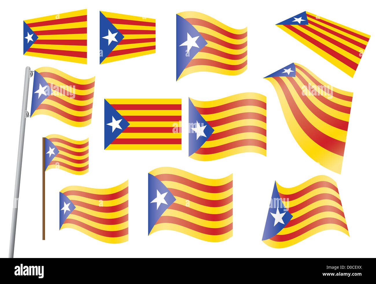 set of flags of Catalonia Stock Photo - Alamy