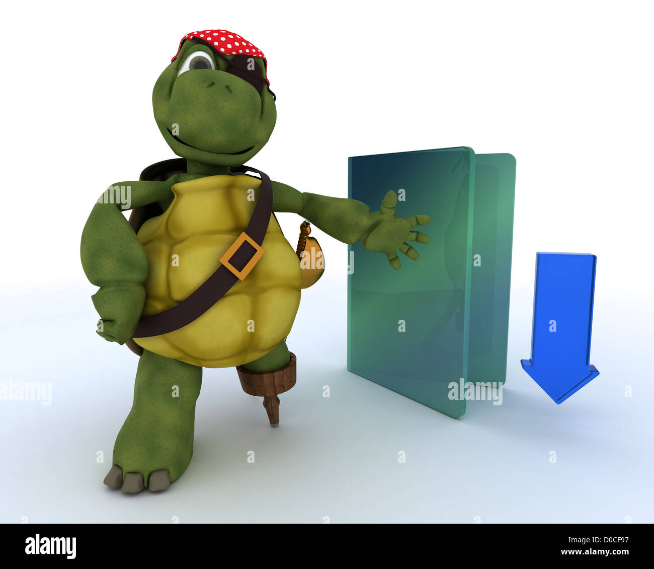 3D render of a Pirate Tortoise depicting illegal downloads Stock Photo ...