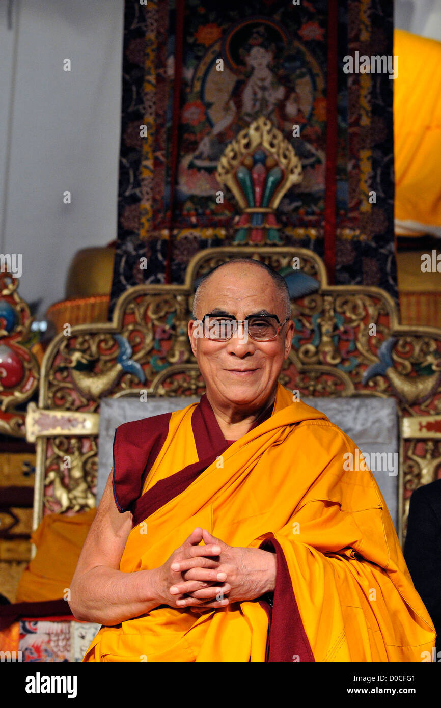 His Holiness the th Dalai Lama Tenzin Gyatso attends the dedication of ...