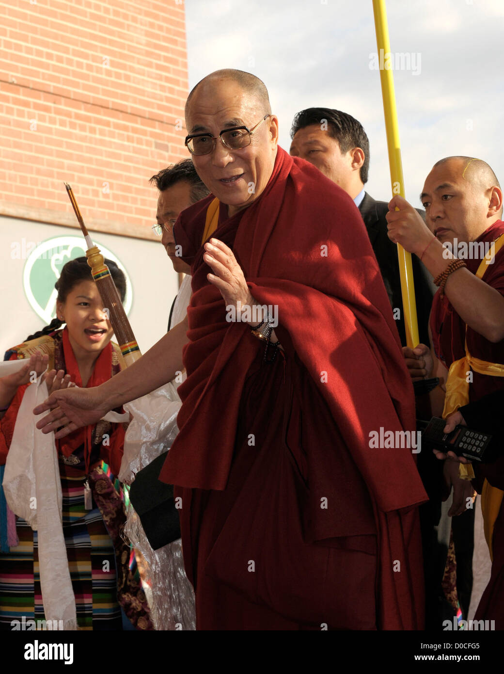 His Holiness the th Dalai Lama Tenzin Gyatso attends the dedication of ...