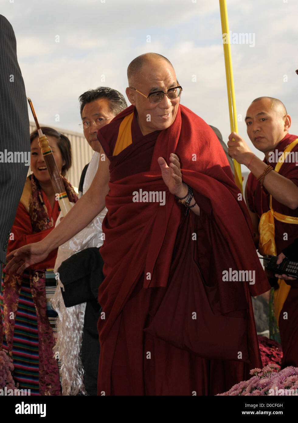 His Holiness the 14th Dalai Lama, Tenzin Gyatso, attends the dedication ...