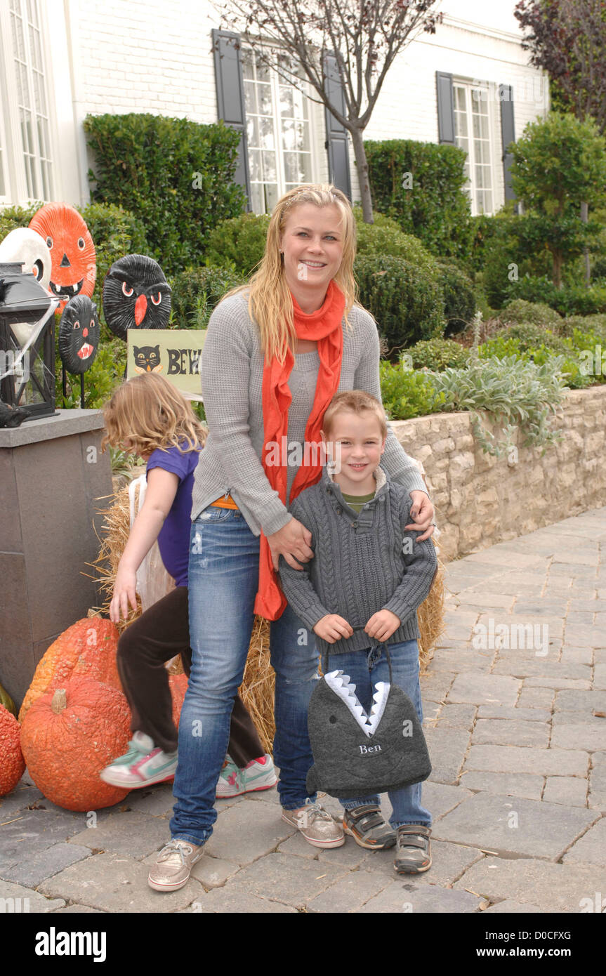 Alison Sweeney and her son Celebrities at Pottery Barn Kids Halloween ...