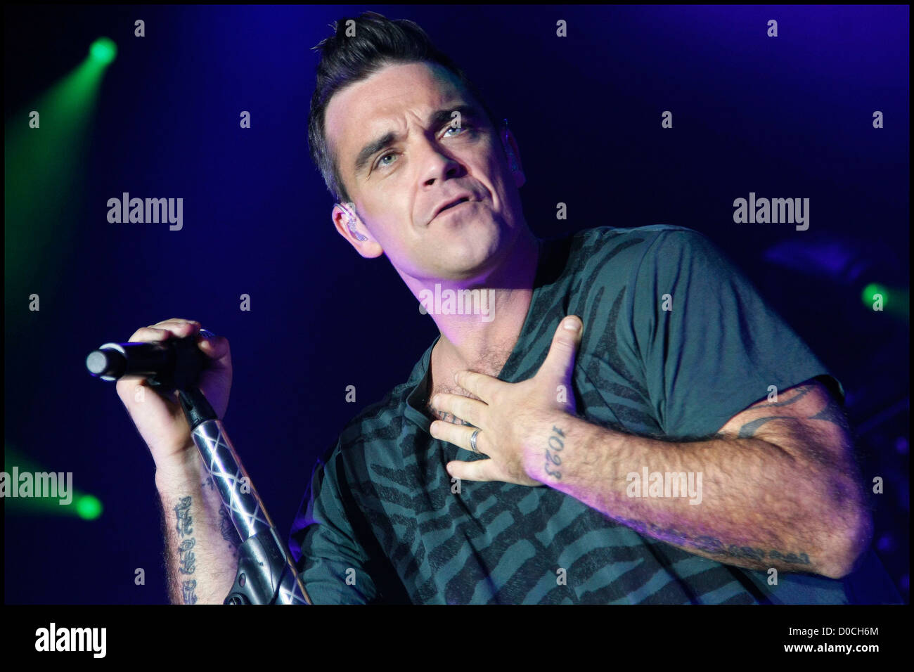 Robbie Williams performing at the 'Alhambra' in Paris, organised by RTL ...