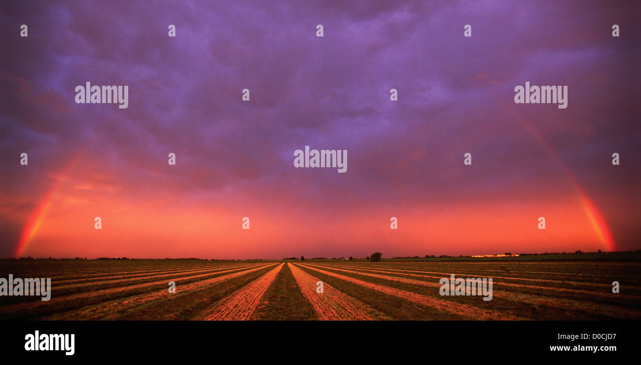 Truncated Rainbow Above a Parallax Field Stock Photo - Alamy