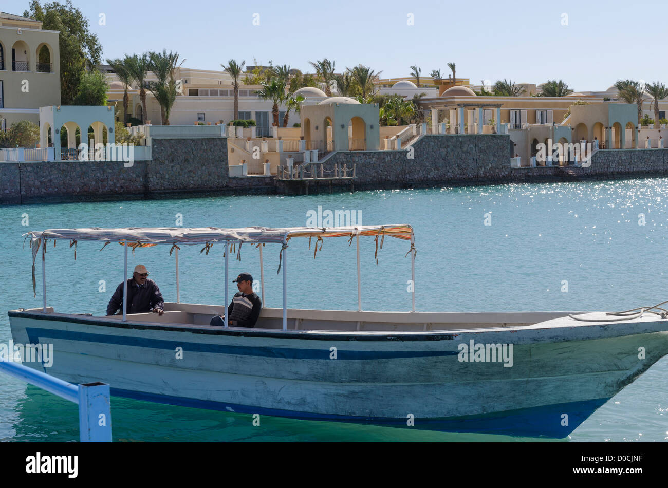 boat lagoon river channel motor gondola sea el gouna Stock Photo - Alamy