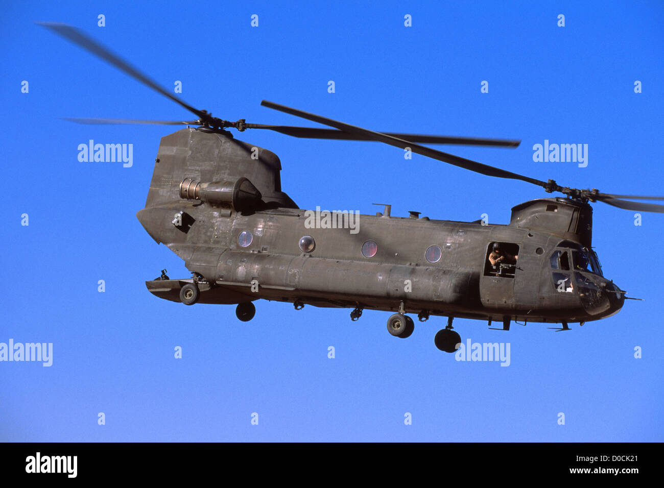 A CH-47 Chinook Heavy Lift Helicopter Approaches a Landing Strip in ...
