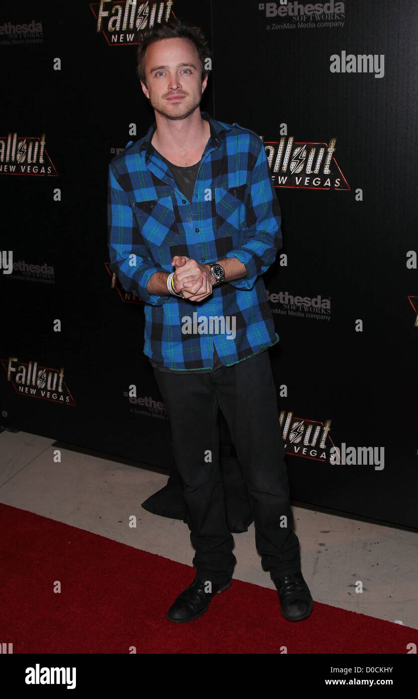 Aaron Paul Hollywood Celebrities attend the launch of Fallout New Vegas ...