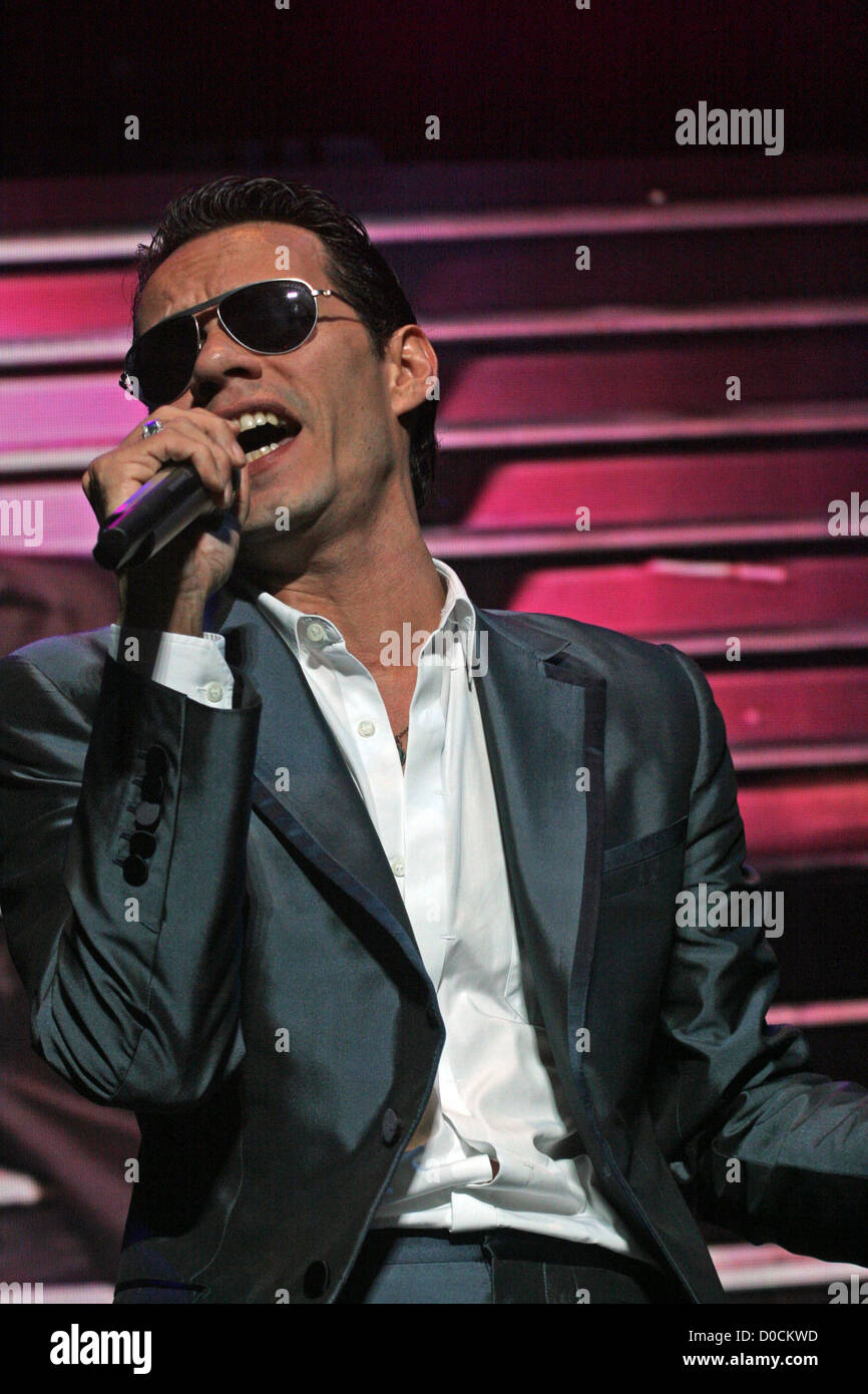 Marc Anthony performs at the José Miguel Agrelot Coliseum as part of ...