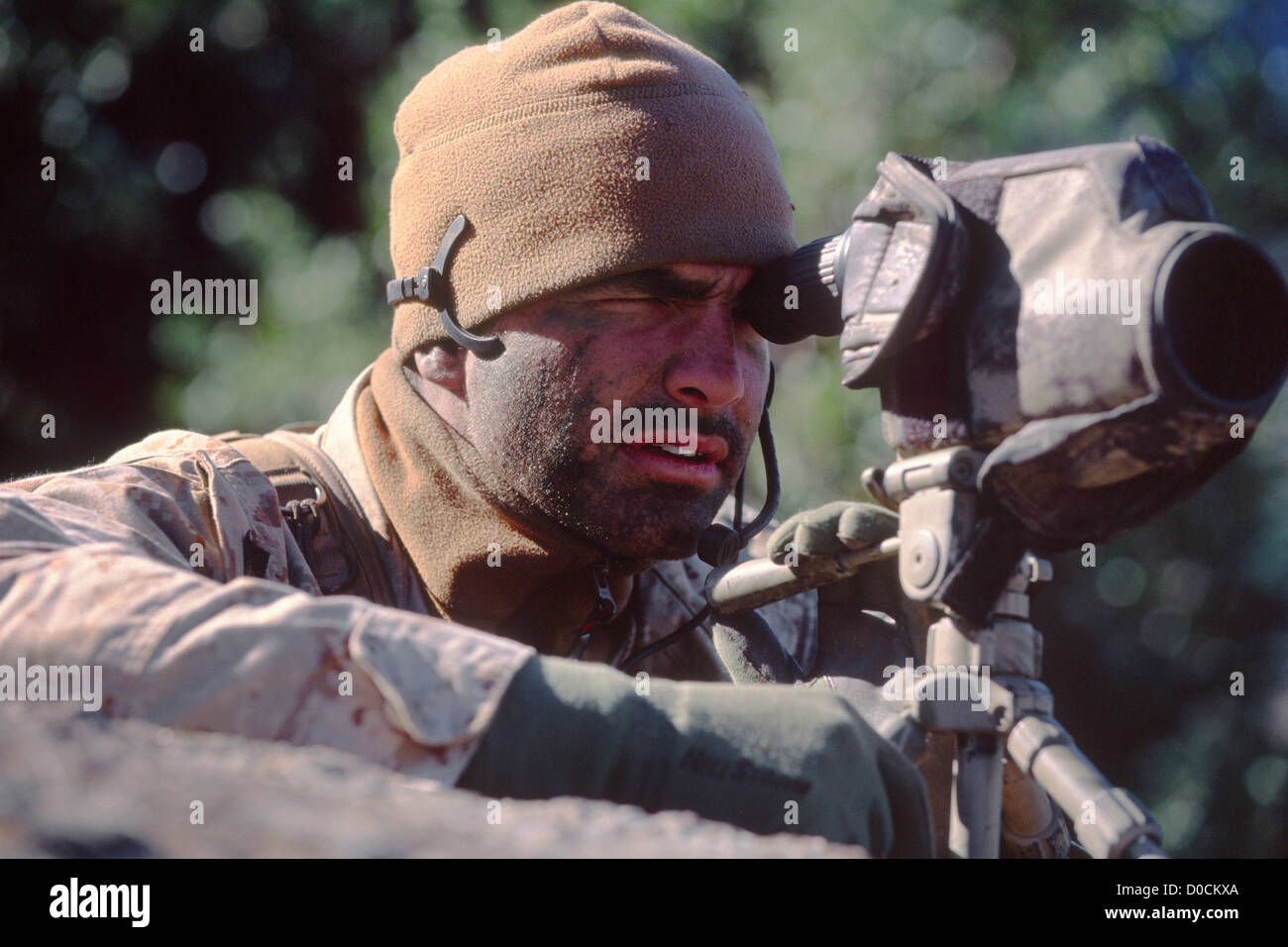 A US Marine Scout Sniper Scans a Ridgeline for Taliban and Al Qaeda ...