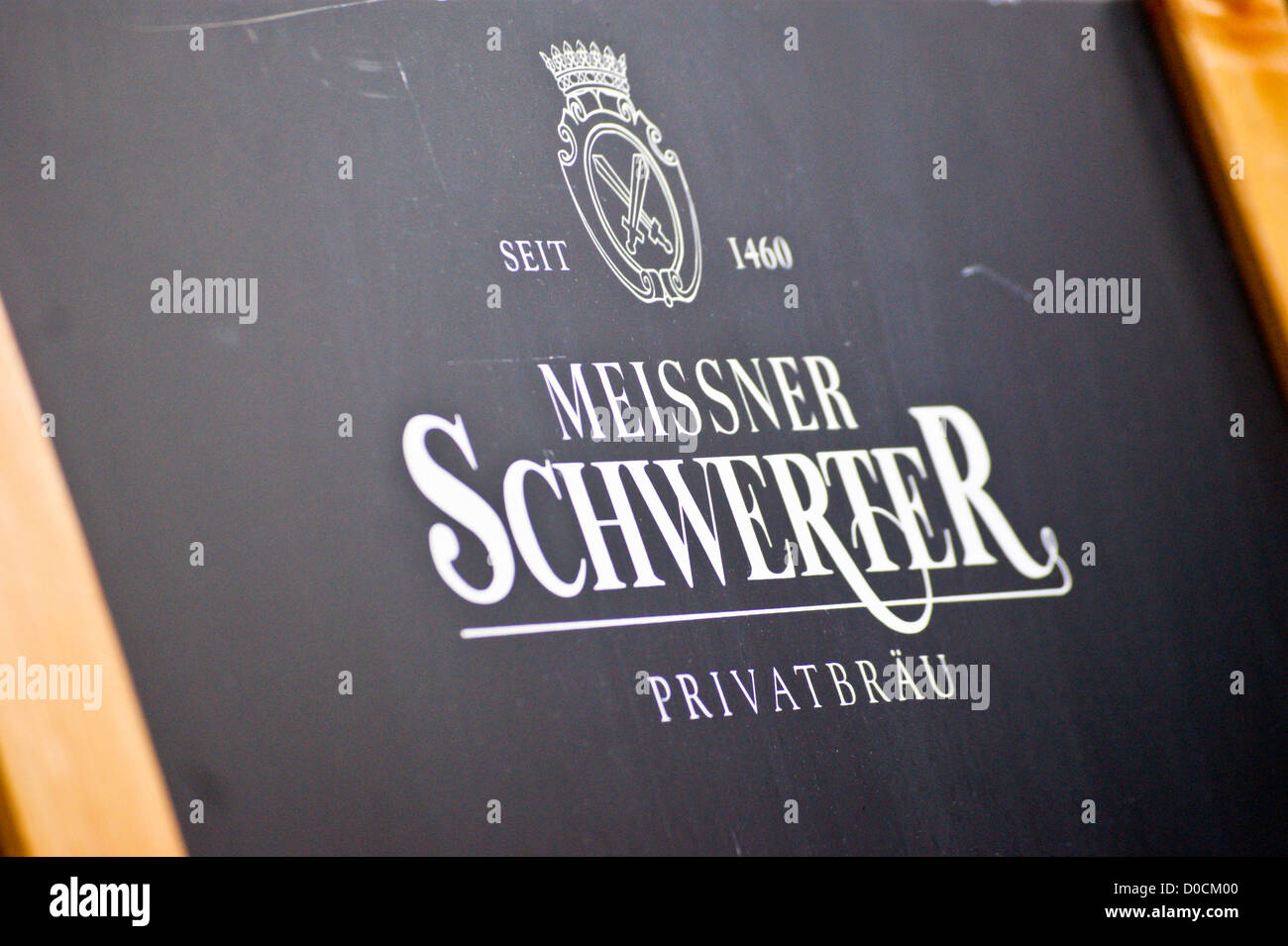A sign board for Meissner Schwerter beer, Meissen, Sachsen, Saxony ...