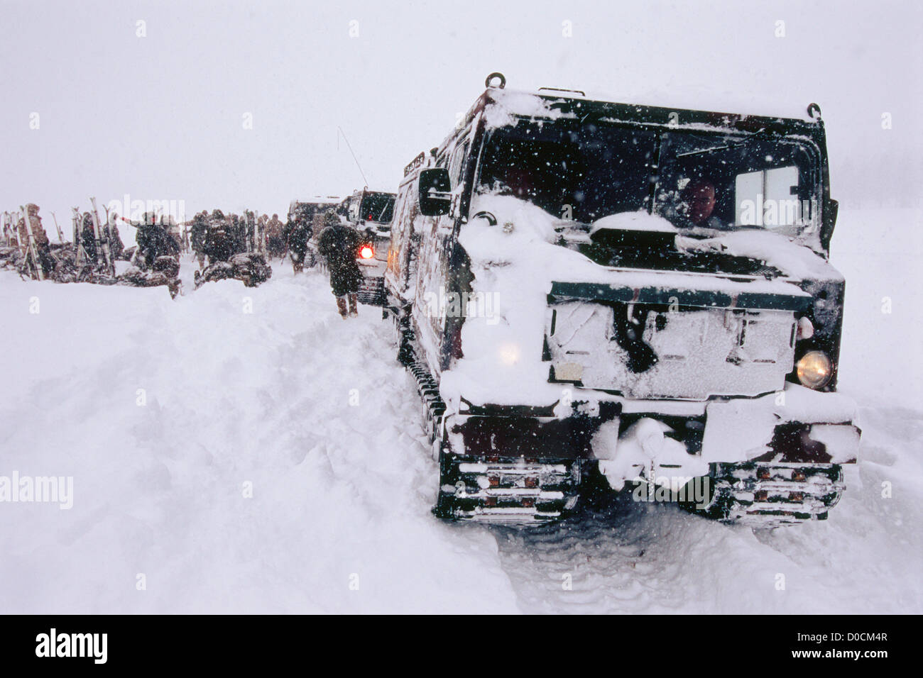Small Unit Support Vehicle Deposits US Marines in the Snow Stock Photo ...