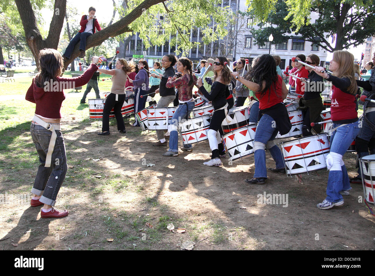 Batala drummers - an female percussion band playing Afro-Brazilian ...