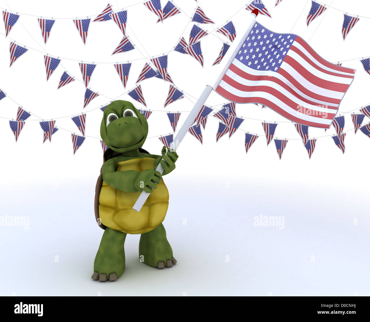 3D render of a tortoise with american flag Stock Photo - Alamy