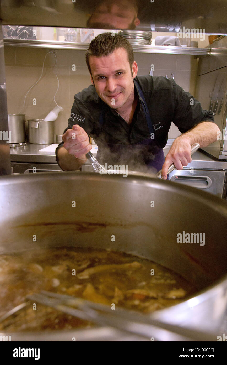 BENJAMIN LECHEVALLIER MICHELIN-STARRED CHEF AT THE RESTAURANT ORIGINE ...