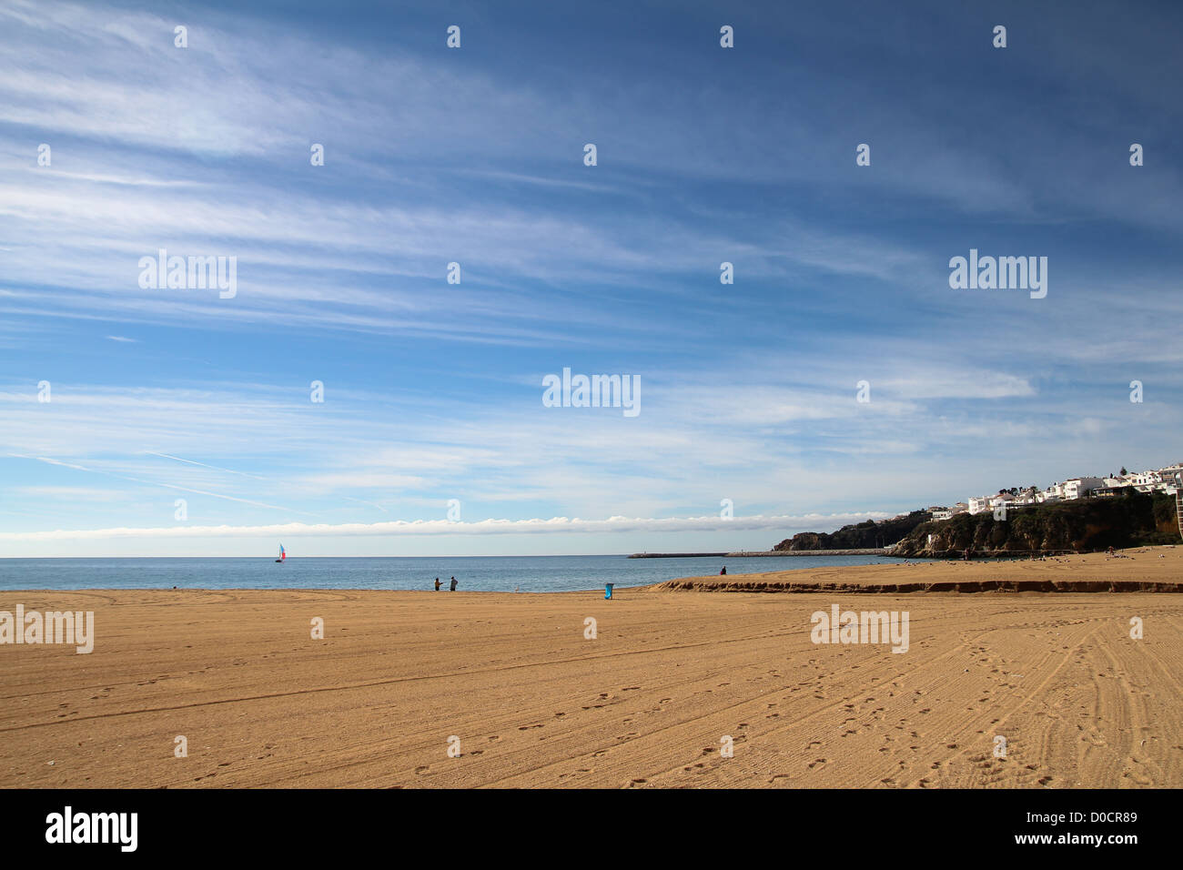 Albufiera old town beach Stock Photo - Alamy