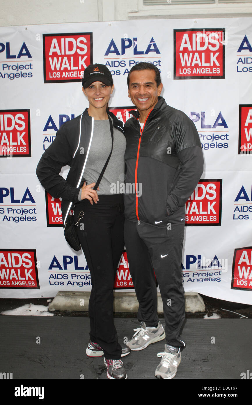 Mayor Antonio Villaraigosa And Lu Parker High Resolution Stock ...